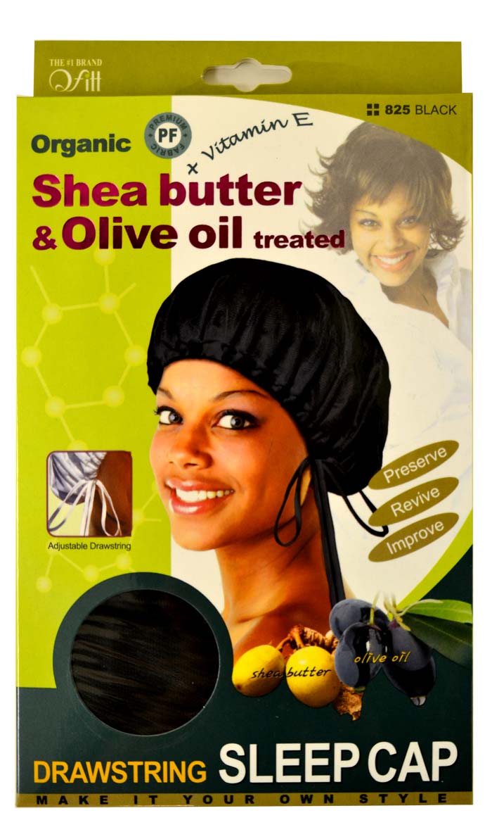 Qfitt Organic Shea Butter & Olive Oil Treated DRAWSTRING SLEEP CAP (82 – Ebonyline