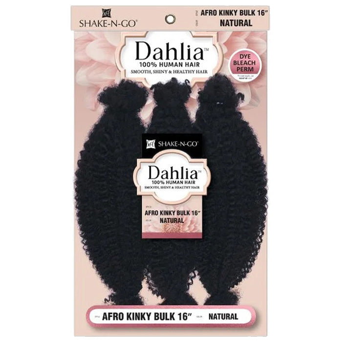 Dahlia by Shake N Go 100% Human Hair Braid - AFRO KINKY BULK 3 PCS 16 ...