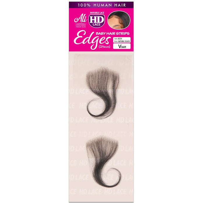 Ali 100% Human Hair HD Lace Baby Hair Strips Edges (2 pieces) - V-SHAP ...