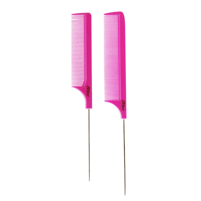 Firstline Evolve 2-Pack Metal Tip Rat Tail Comb – Ebonyline