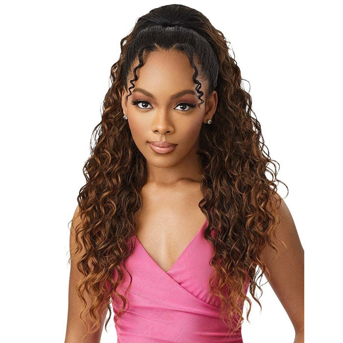 Outre Pretty Quick Drawstring Wet & Wavy Ponytail - BEACH WAVE 28 ...