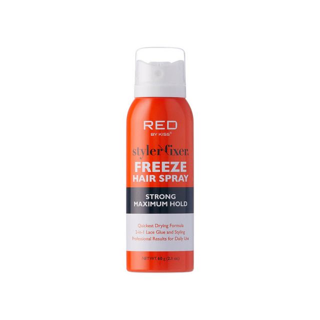 RED by Kiss Styler Fixer Freeze Hair Spray 2oz - Strong Maximum Hold ...