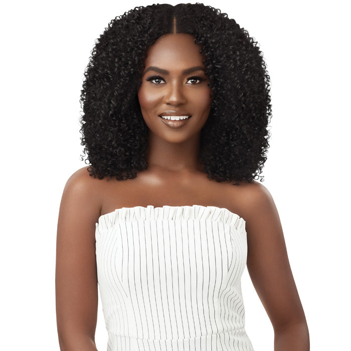Outre 100% Human Hair Blend U-Part Cap Leave Out Wig - AFRO CURLS 16 ...