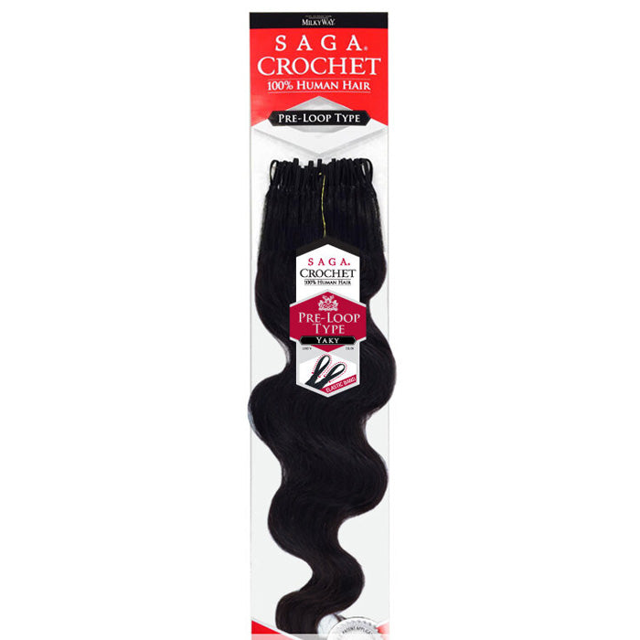 Saga 100% Human Hair Pre-Looped Crochet Braid - LOOSE DEEP 10"-18 ...