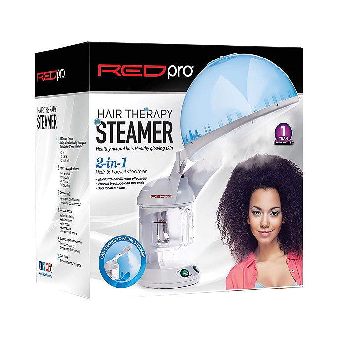 Red Pro Hair and Facial Steamer - HAIR THERAPY 2-IN-1 – Ebonyline
